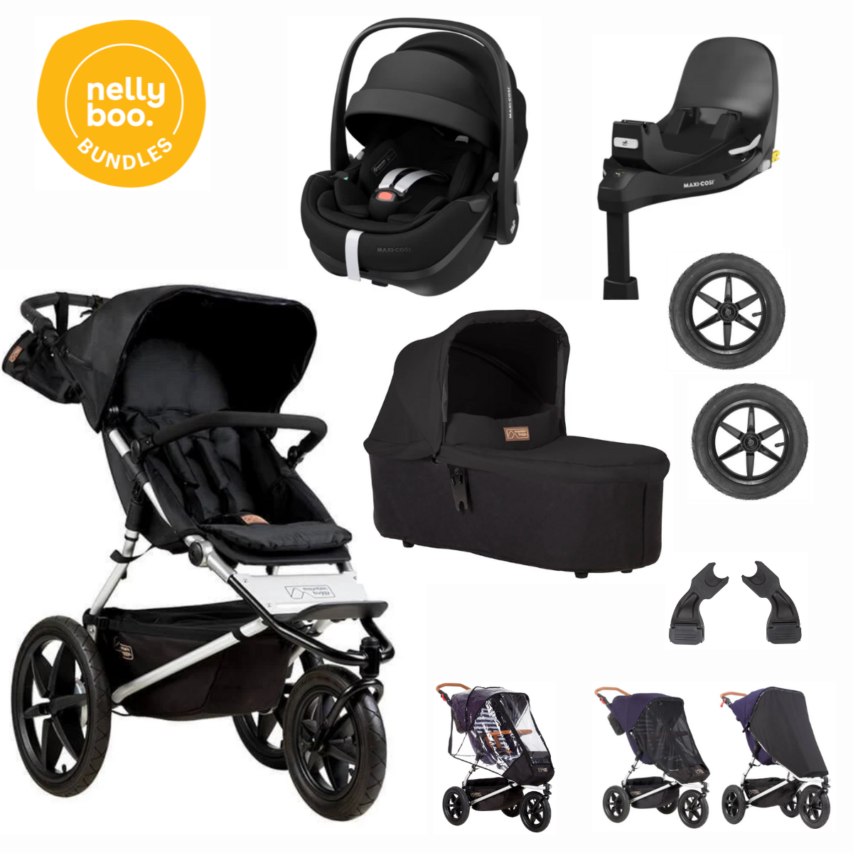 Mountain Buggy Terrain Bundle with Maxi Cosi Slide Tech Capsule and Ba
