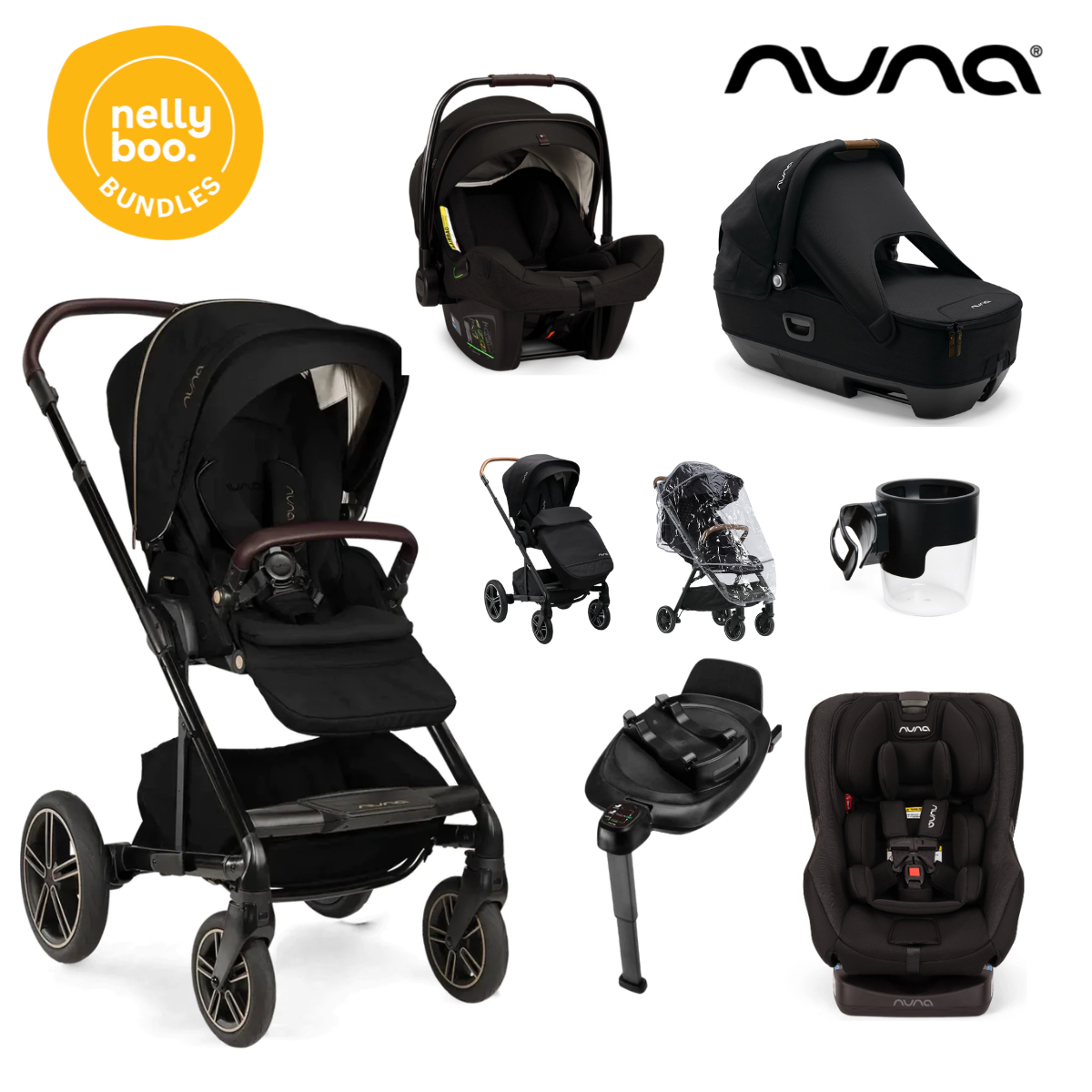 Nuna Mixx Supreme Bundle (Caviar, Thunder or Biscotti)
